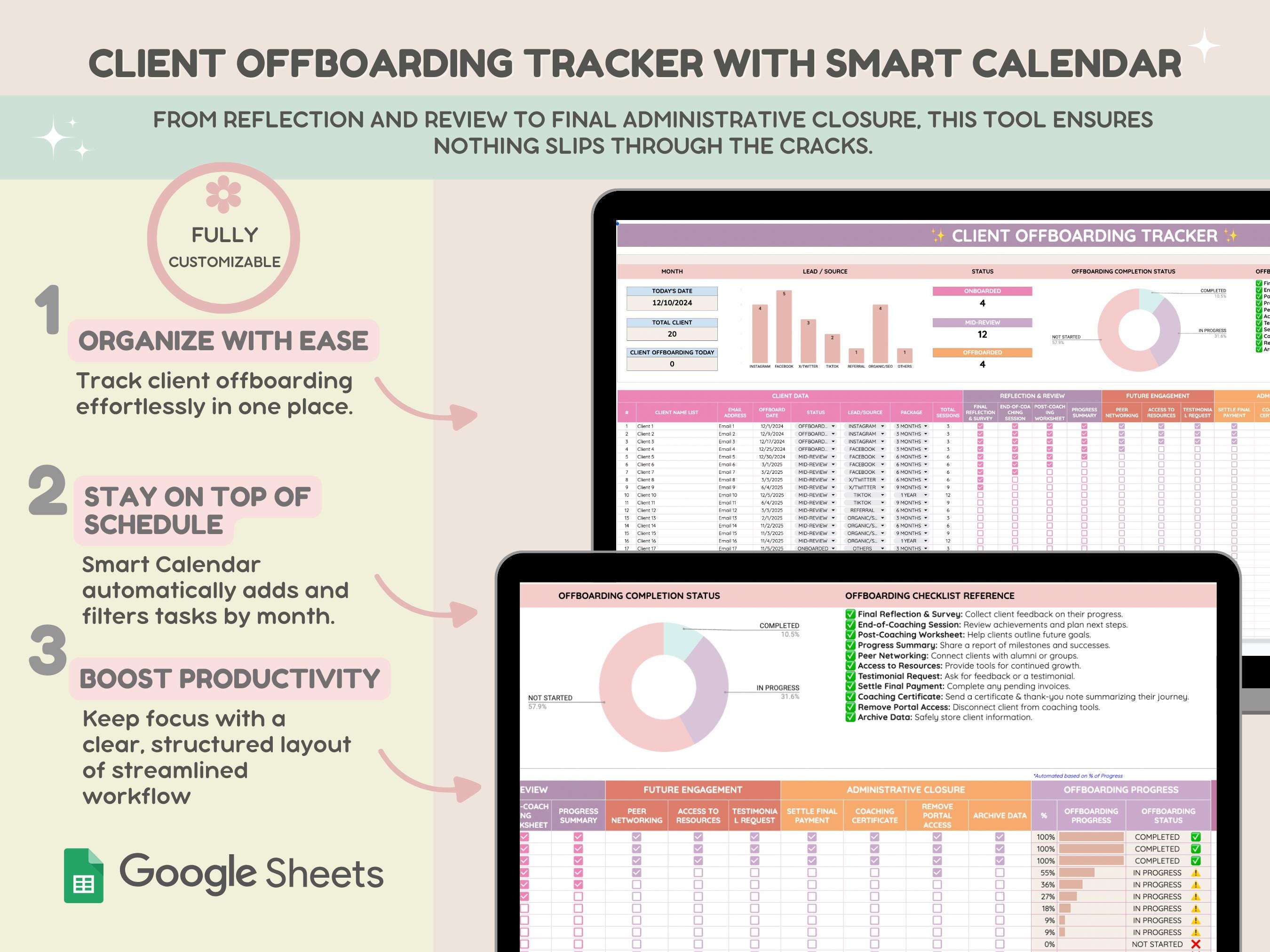 Client Offboarding Tracker for Coaches | Client Session Management ...