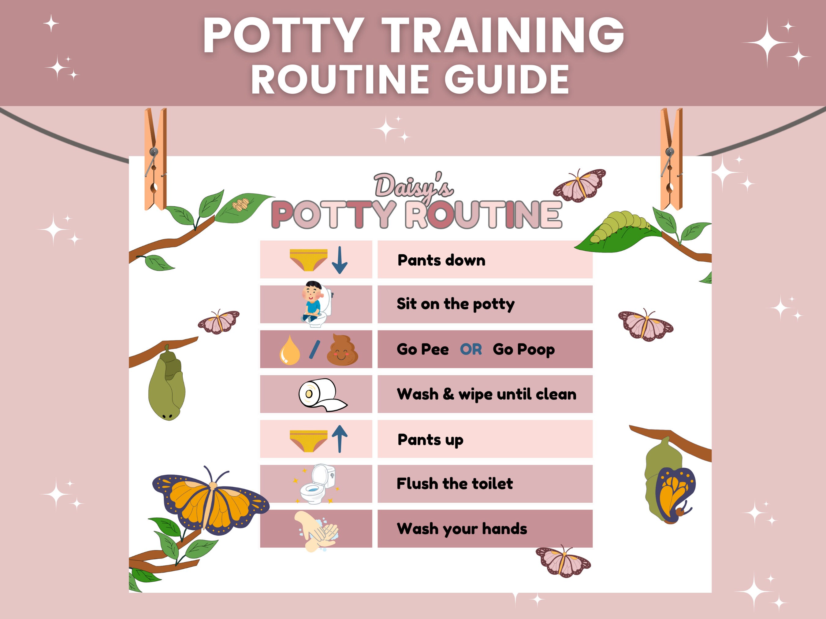 Editable Potty Training Chart | Printable Potty Chart | Toilet Training ...
