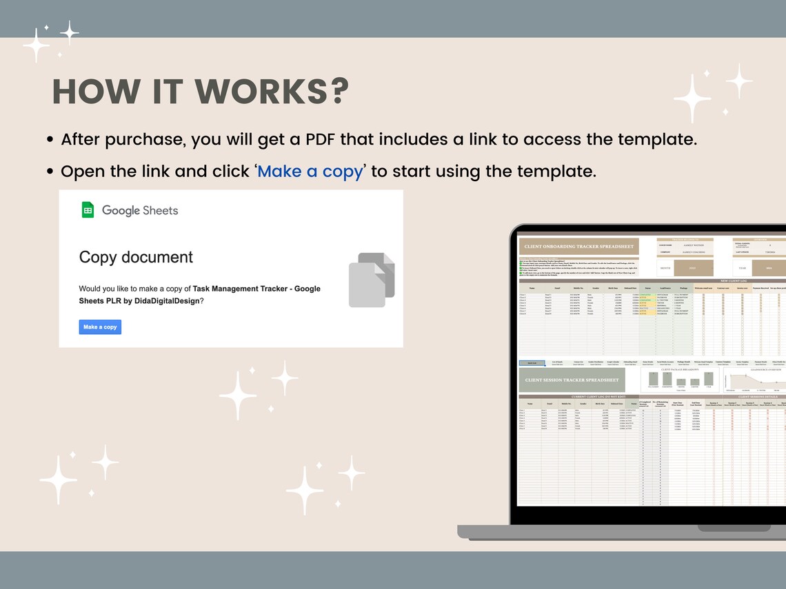 Customer Onboarding Tracker Client Session Management Onboarding Checklist Google Sheets & Excel ...
