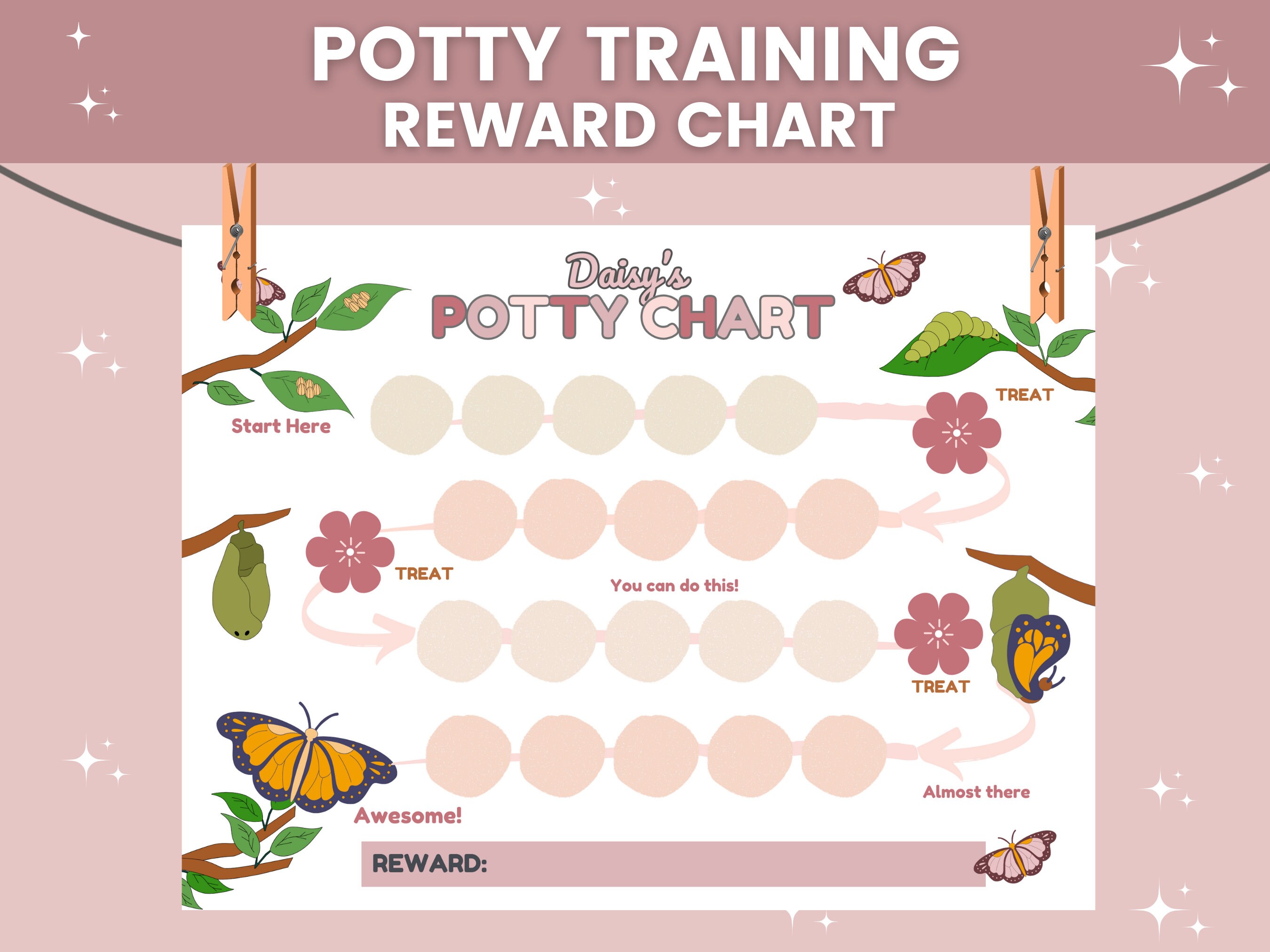 Editable Potty Training Chart Printable Potty Chart Toilet Training ...