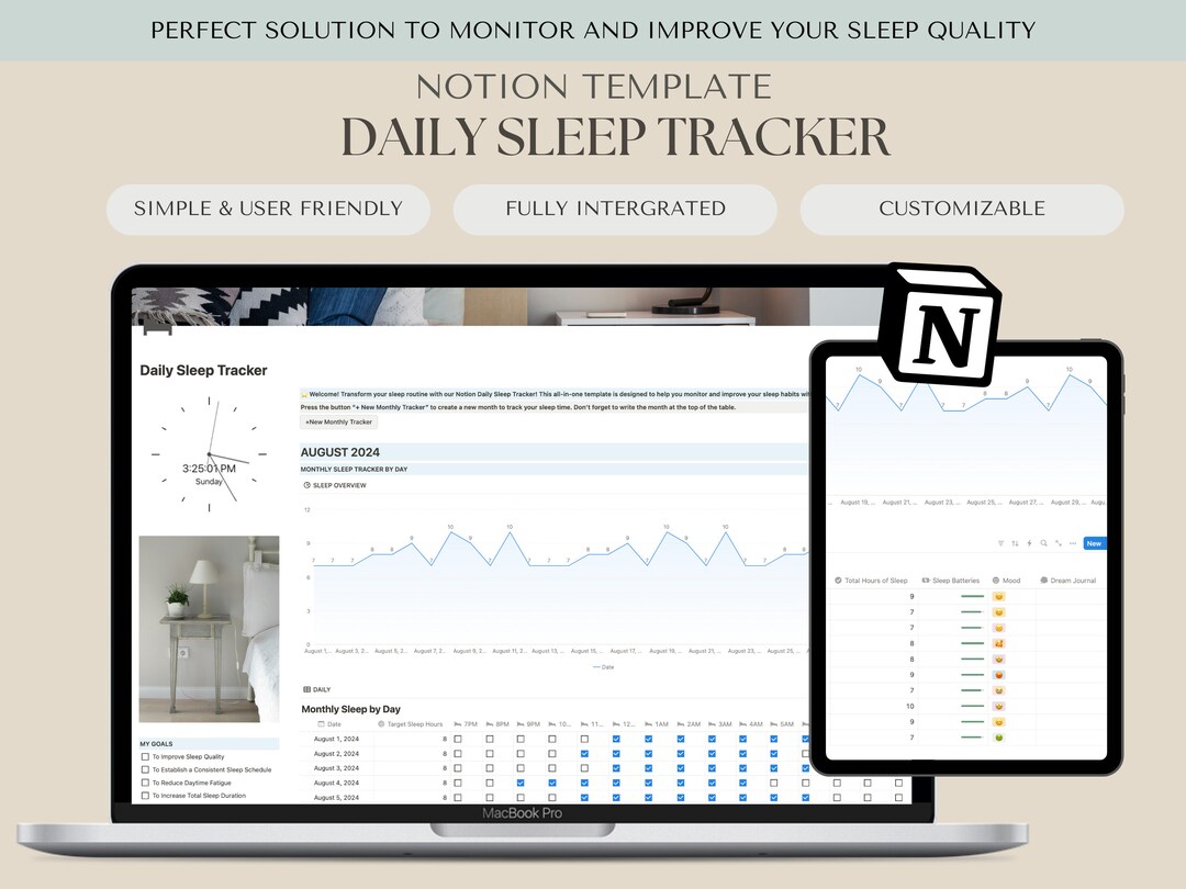 Notion Daily Sleep Tracker | Sleep Monitoring | Daily Sleep Tracker ...