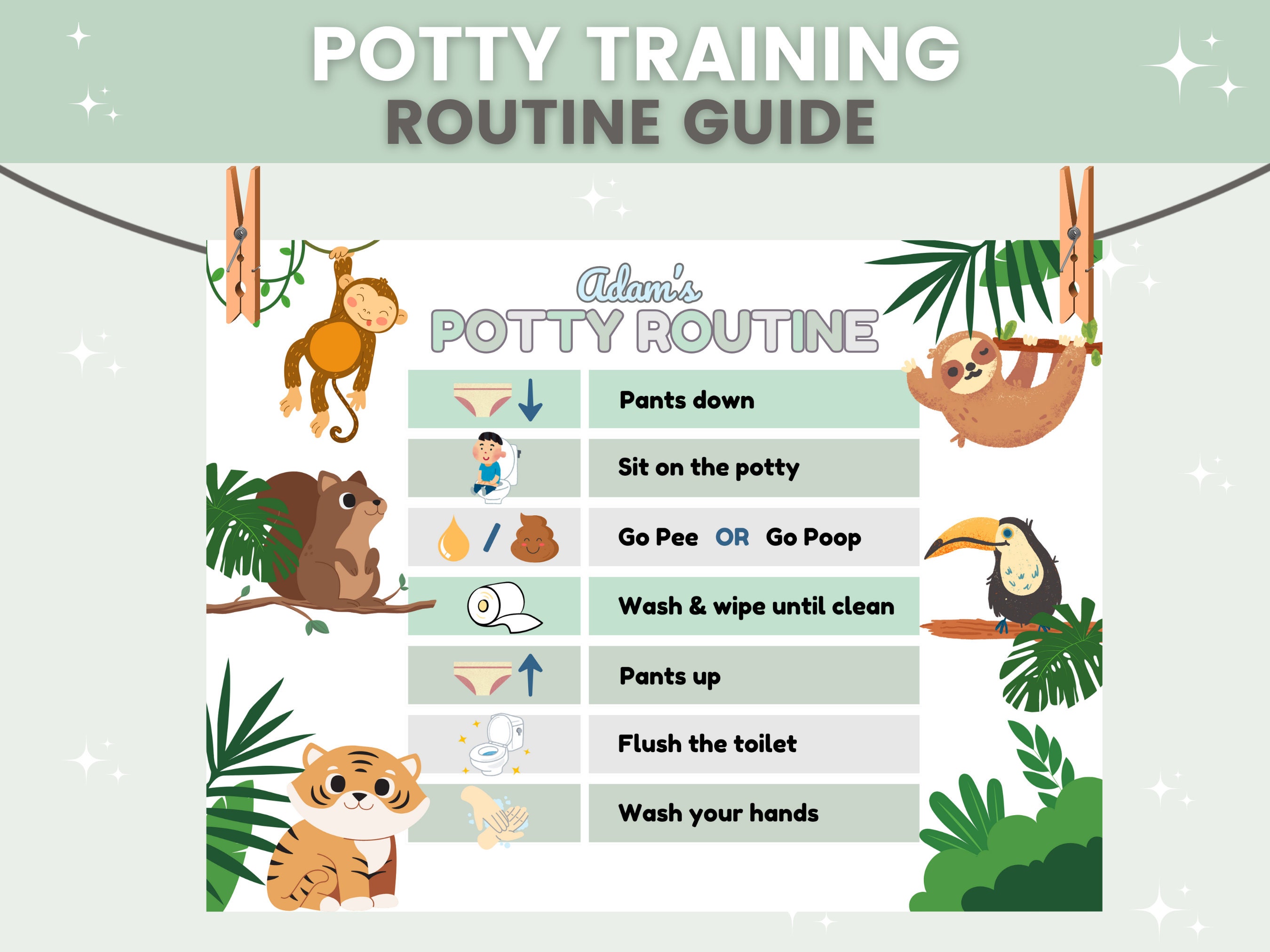 Editable Potty Training Chart | Printable Potty Chart | Toilet Training ...