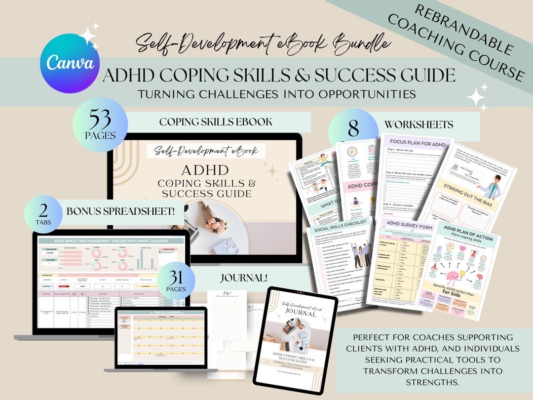 PLR MRR ADHD Coping Skills | Adhd Task Tracker Spreadsheet Bonus ...