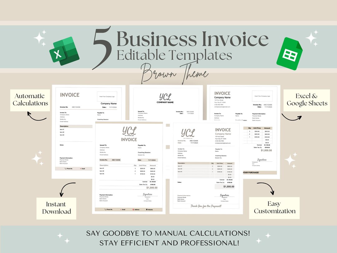 Invoice Template Excel | Receipt Template | Invoice Maker | Editable ...