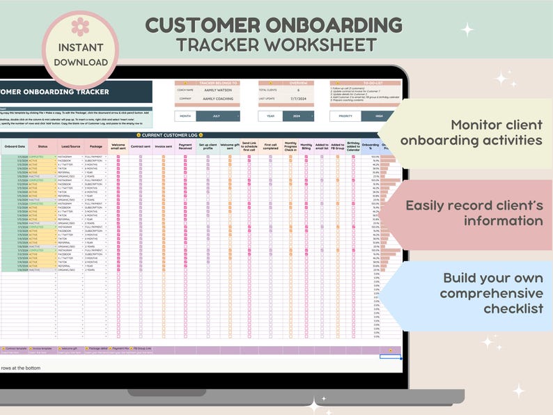 Customer Onboarding Tracker for Coaches | Client Session Management ...