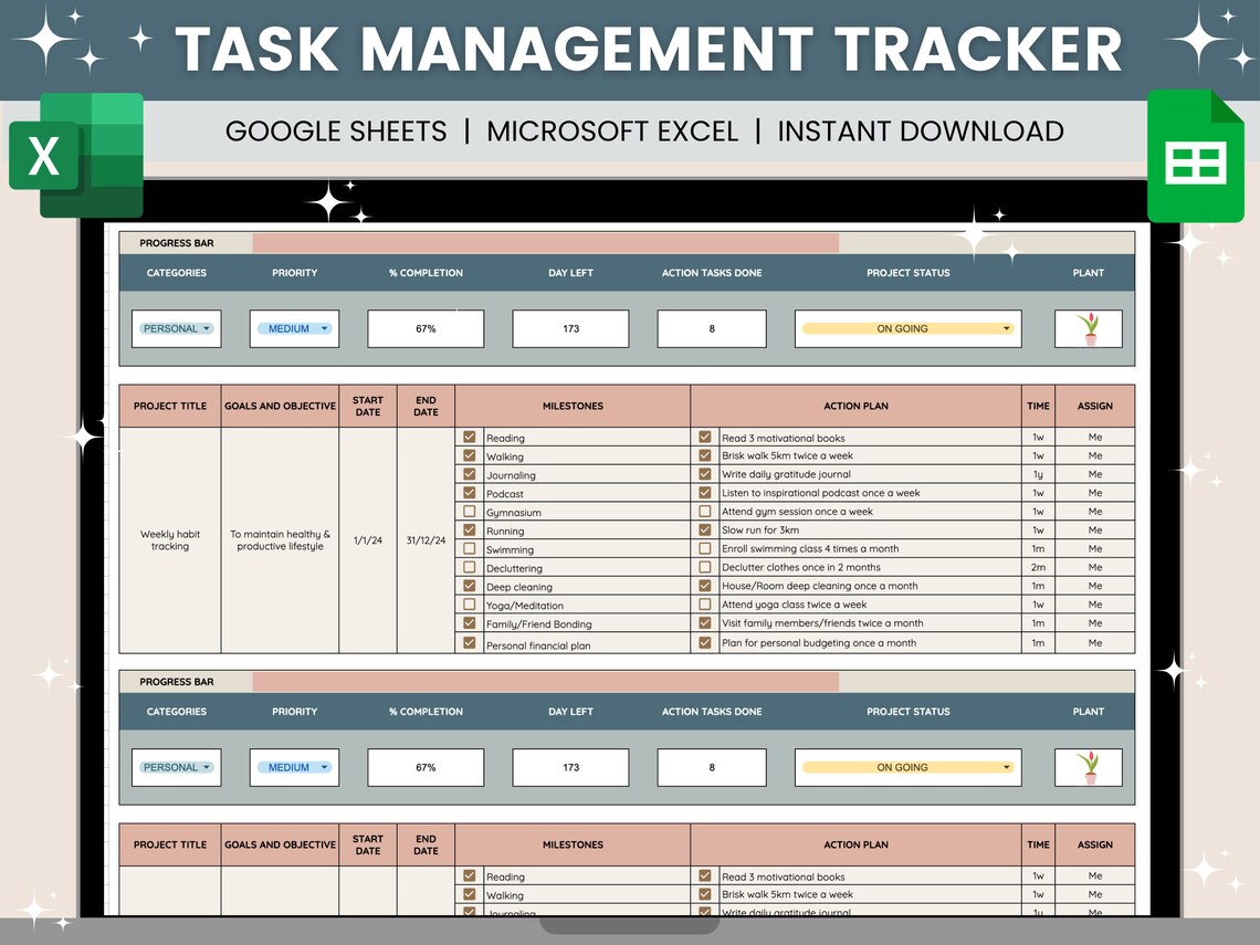 Task Management Tracker Spreadsheet,task Tracker,task Planning,task ...