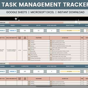 Task Management Tracker Spreadsheet,task Tracker,task Planning,task ...