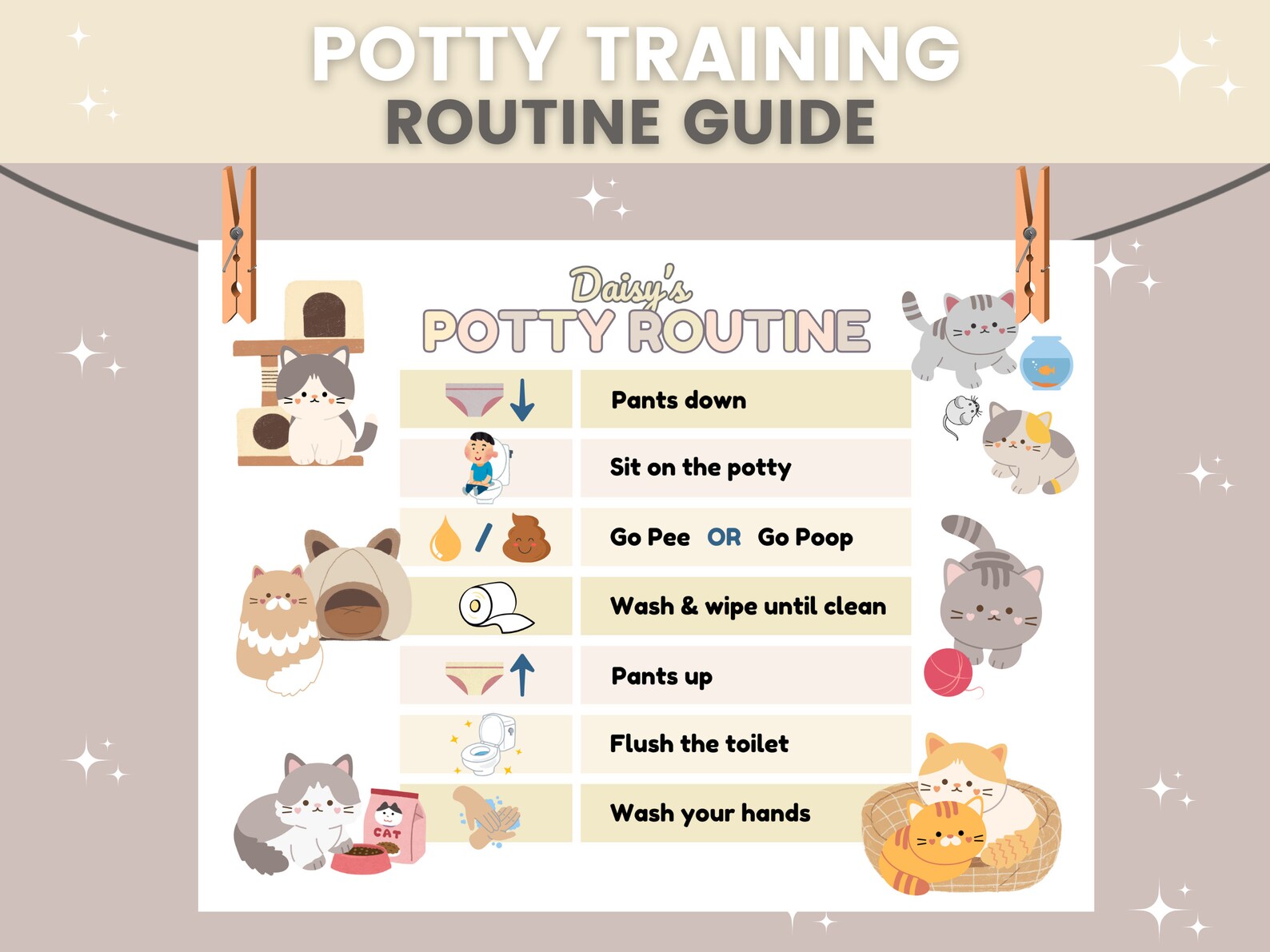 Editable Potty Training Chart | Printable Potty Chart | Toilet Training ...
