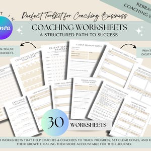 Coaching Worksheets for Coaching Business | Client Session Tracker ...