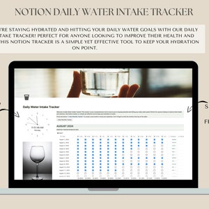 Notion Daily Water Intake Tracker | Digital Hydration Log | Stay ...