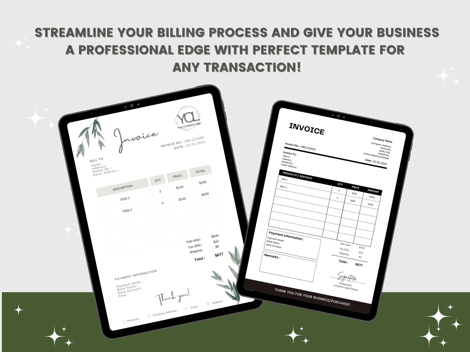 10 Editable Business Invoice Bundle | Simple Invoice & Quotation ...