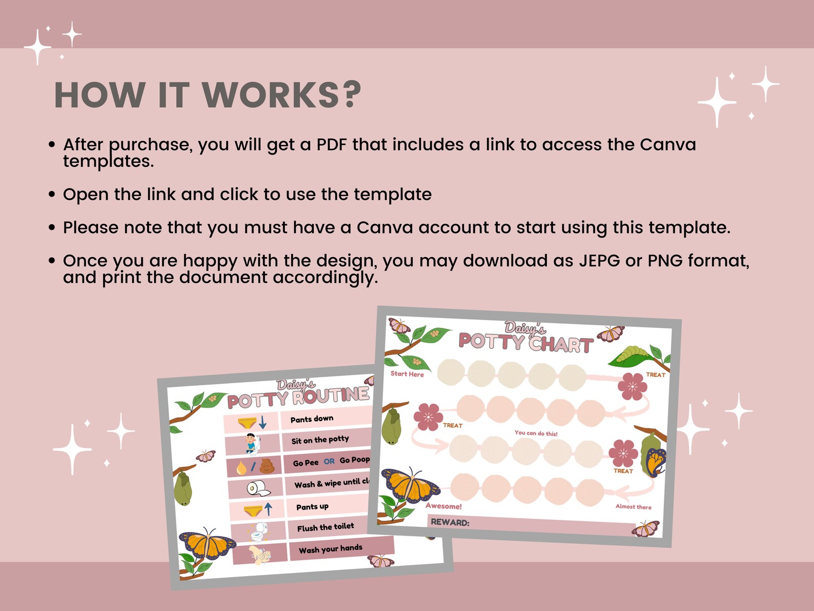 Editable Potty Training Chart | Printable Potty Chart | Toilet Training ...