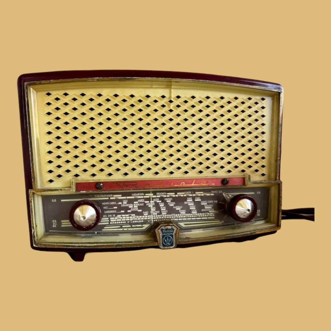 Small Vintage Radio /TSF Radiola From the 50s Bordeaux Red - Etsy