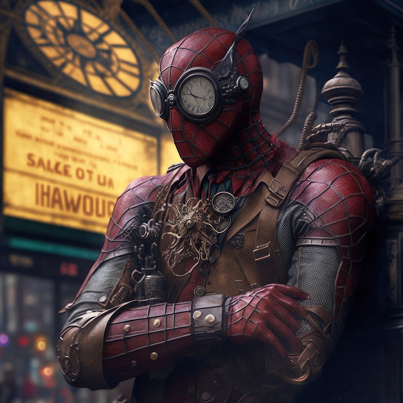 Spiderman Steampunk Digital Artwork Artwork as Download Large Print ...
