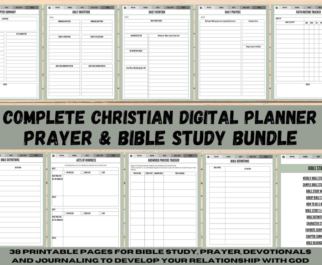 Complete Faith Bundle: Prayer Journal, Printable Bible Study Guide ...