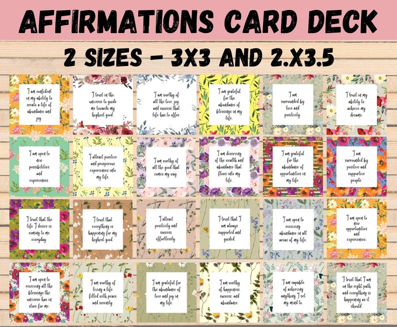 Positive Affirmation Card Deck, Cards for Law of Attraction, Vision ...