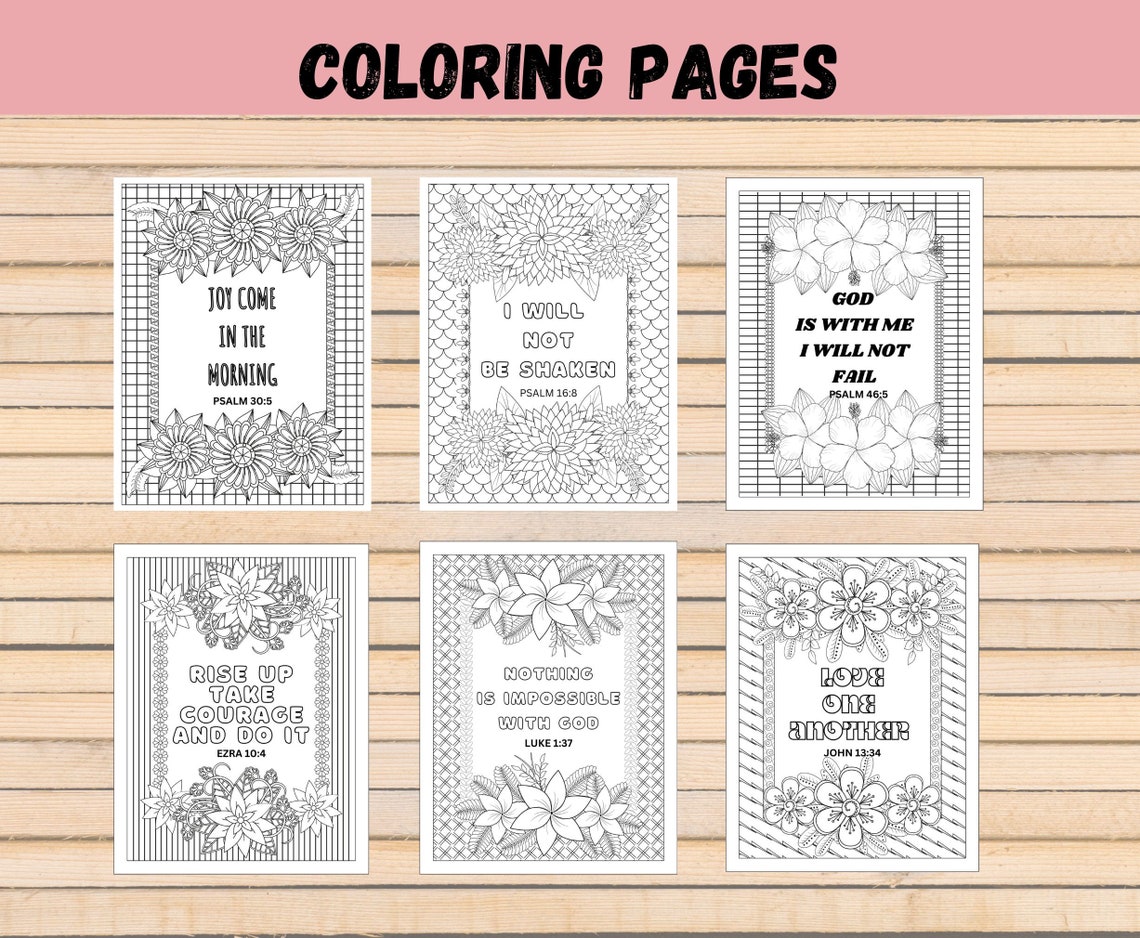 Printable Bible Verse Coloring Pages V2 - Scripture Coloring Sheets for ...