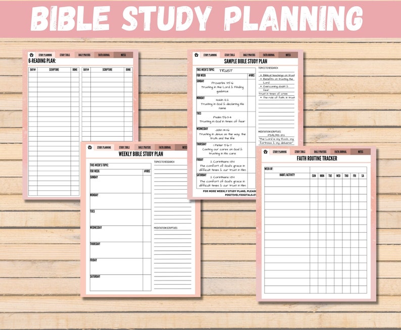 Printable Bible Study Faith Planner, Complete Christian Faith Bible ...