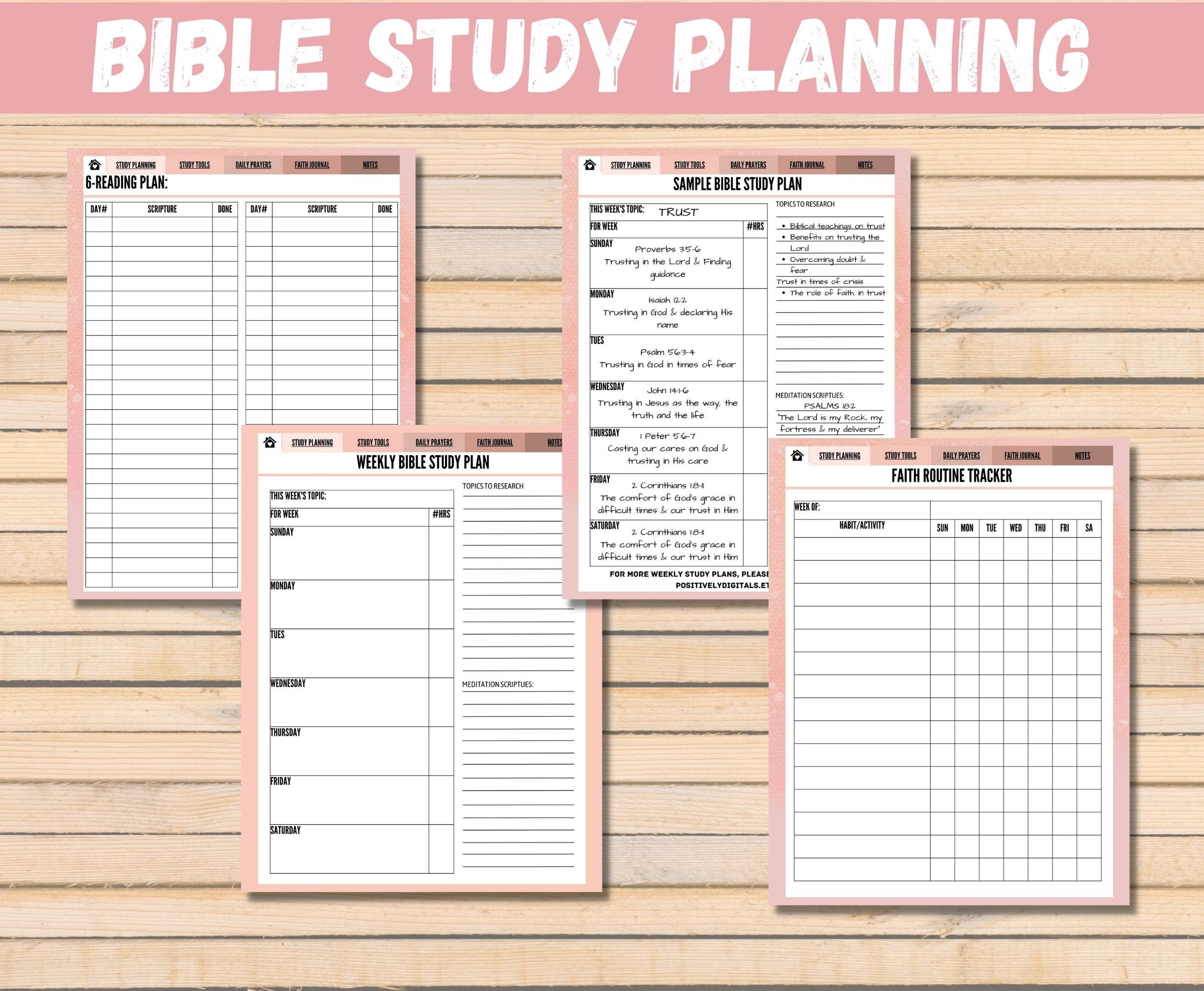 Printable Bible Study Faith Planner, Complete Christian Faith Bible ...