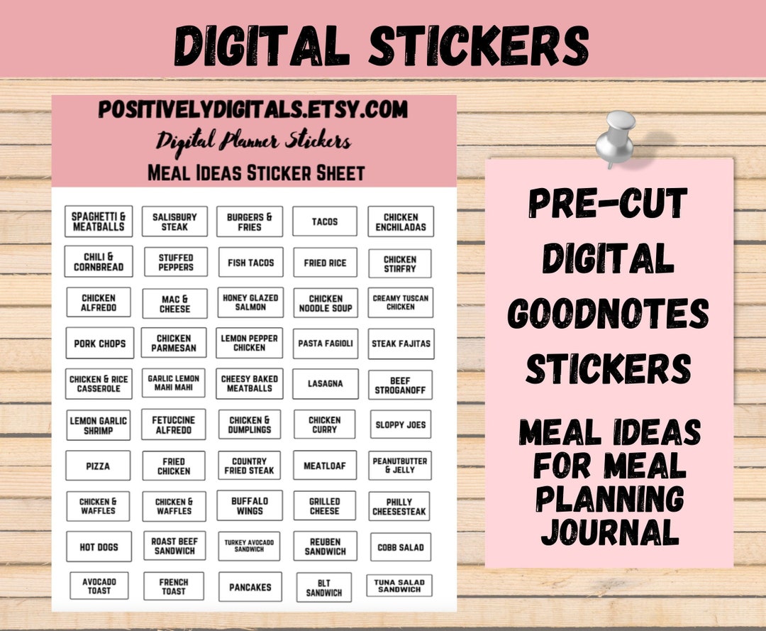 Meal Planning Stickers, Food Idea Stickers for Food Journal - Etsy