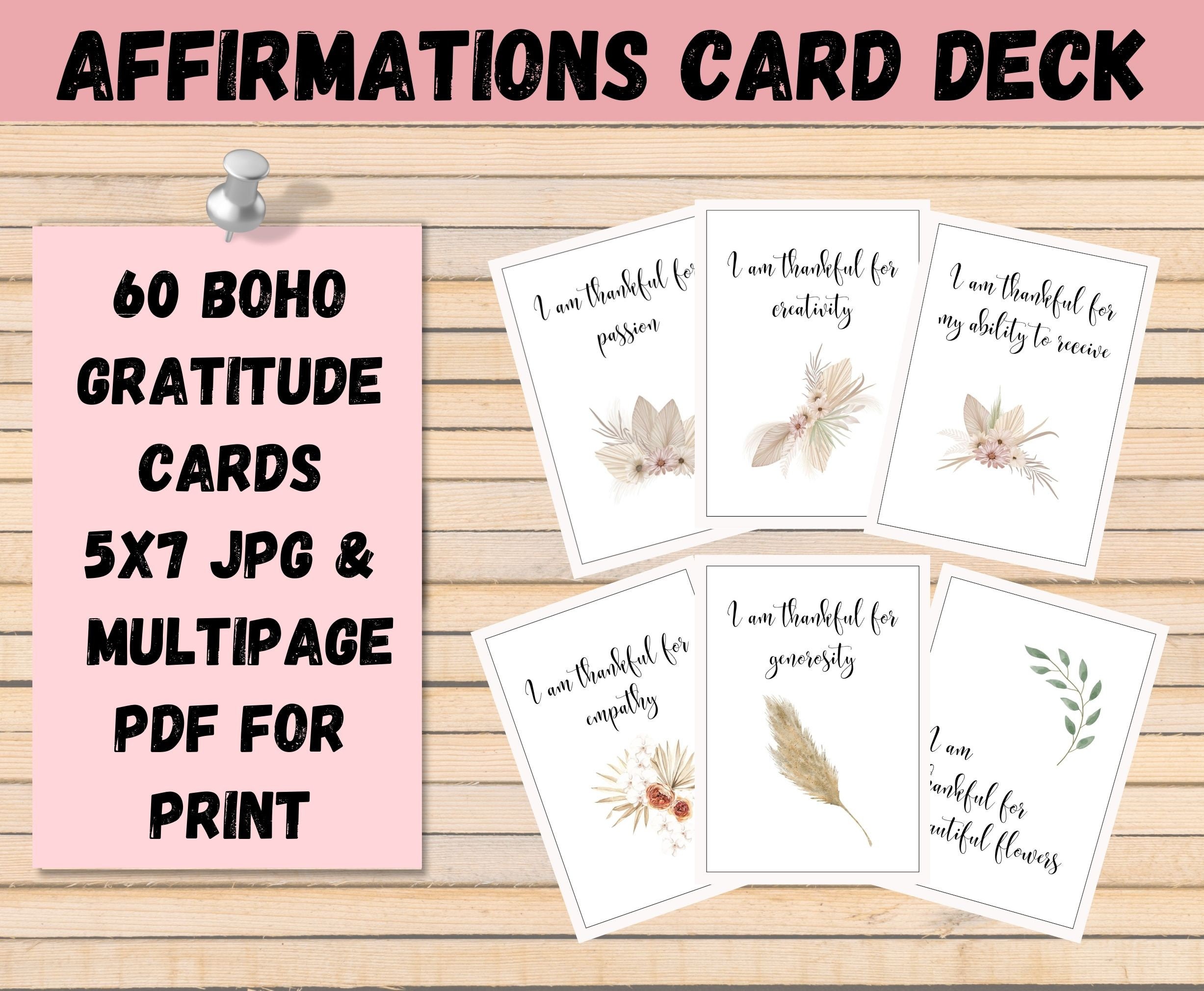 Boho Affirmations Card Deck, Printable Affirmations, Printable ...