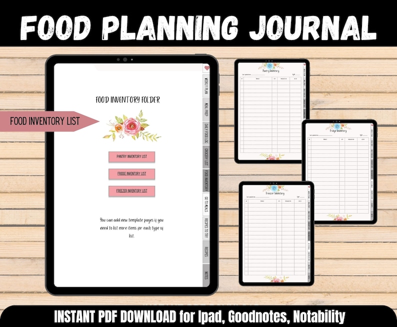 Weekly Meal Planning Journal Printables, Food Diary Planner - Etsy