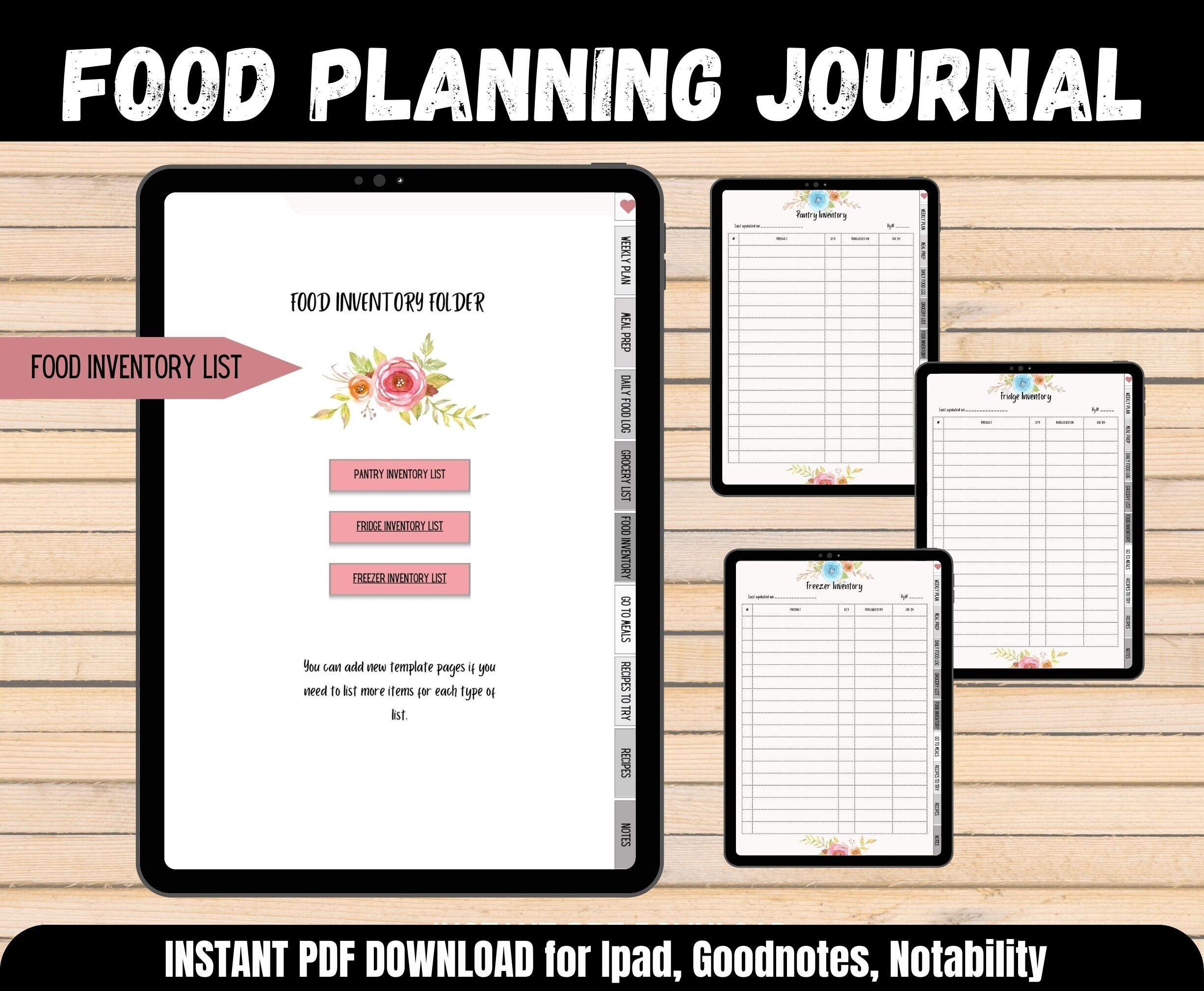 Weekly Meal Planning Journal Printables Food Diary Planner - Etsy