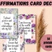 Positive Affirmation Card Deck, Cards for Law of Attraction, Vision ...
