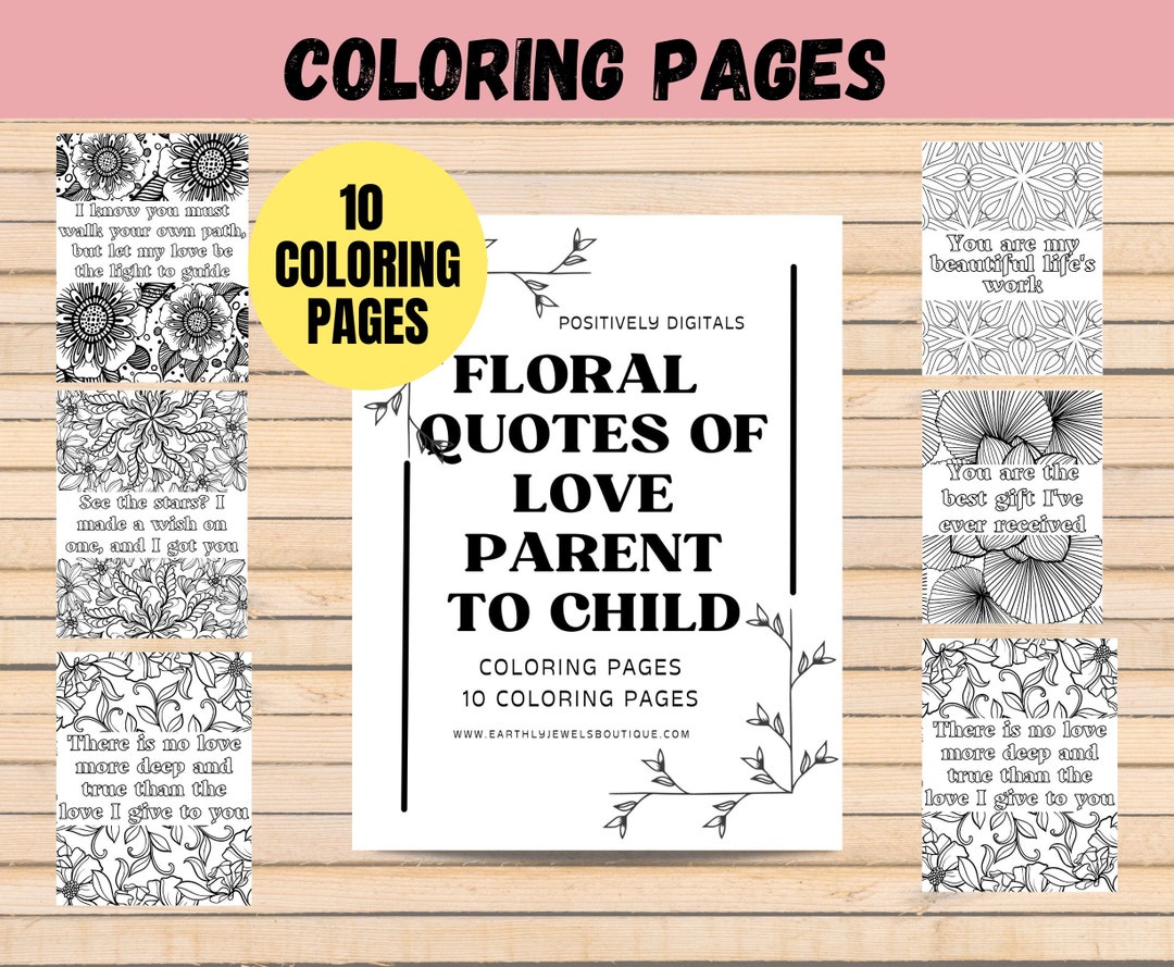 Love Quotes Coloring Book From Parent to Child, Inspirational Coloring ...