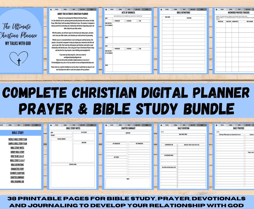 Complete Faith Bundle: Prayer Journal, Printable Bible Study Guide ...
