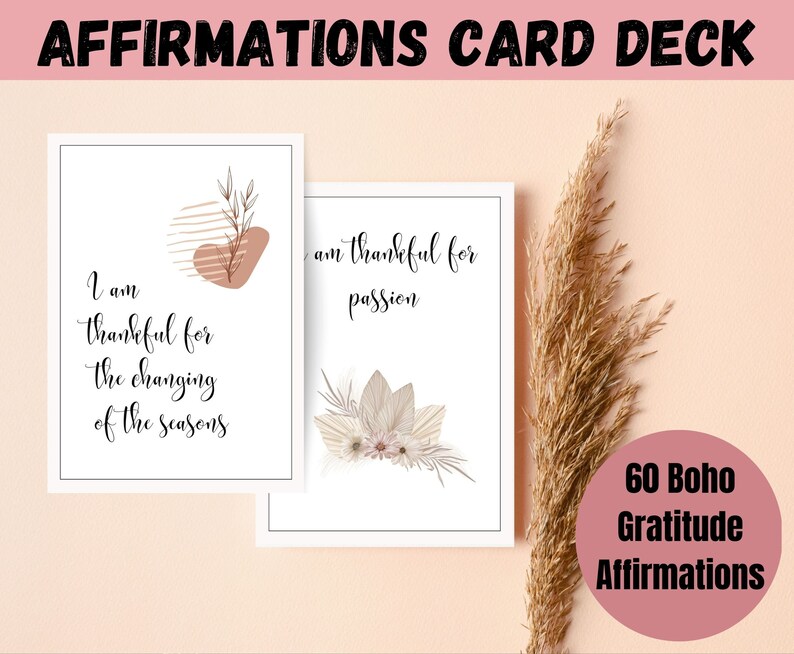Boho Affirmations Card Deck, Printable Affirmations, Printable ...