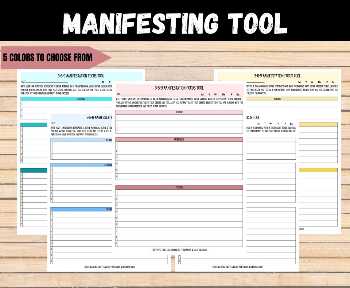 369 Manifestation Worksheet, Printable 369 Manifestation Tool - Etsy