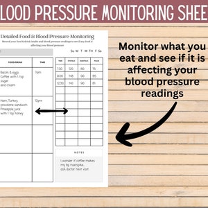 Blood Pressure Tracker Sheet, Printable BP Monitoring, BP Log Book ...
