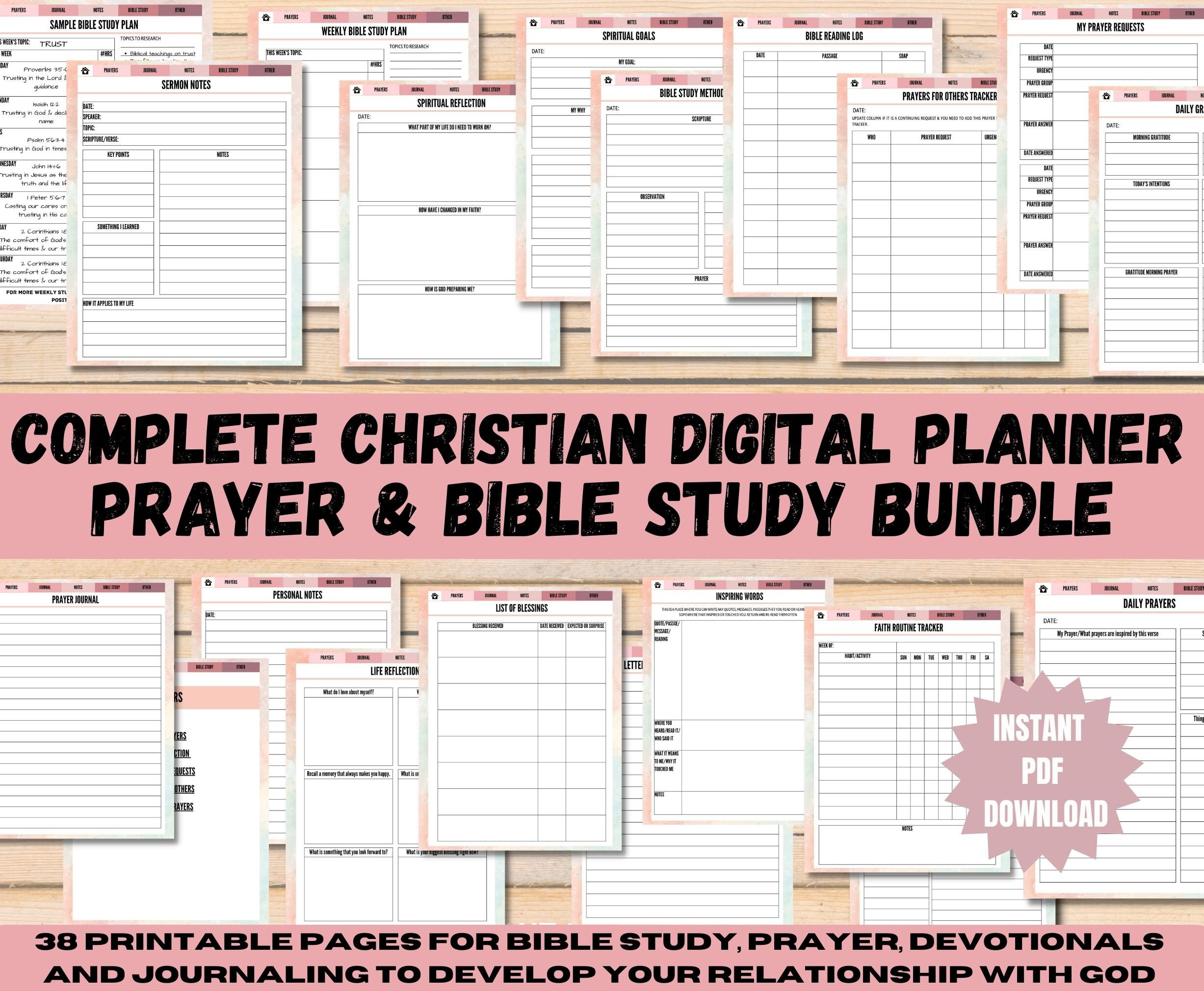 Complete Faith Bundle: Prayer Journal, Printable Bible Study Guide ...