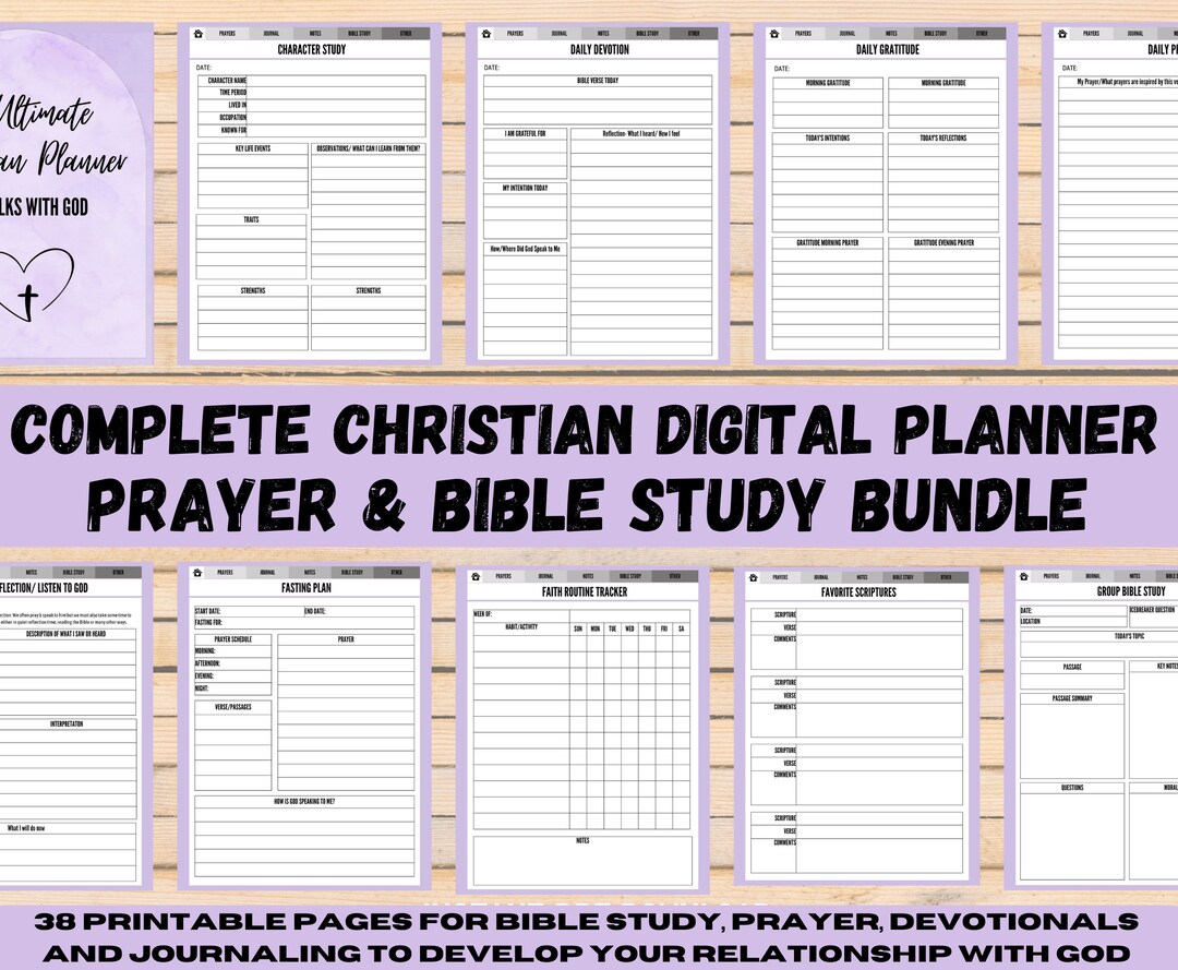 Complete Digital Christian Planner, Daily Prayer Journal, Bible Study ...