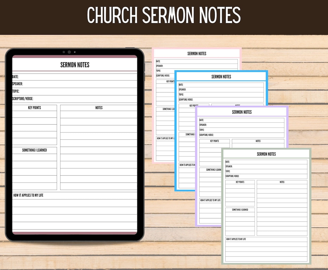 Church Sermon Notes, Church Notes, Bible Study Notes Note Taking ...