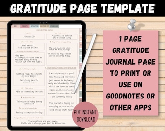 Printable Daily Gratitude Journal - Etsy