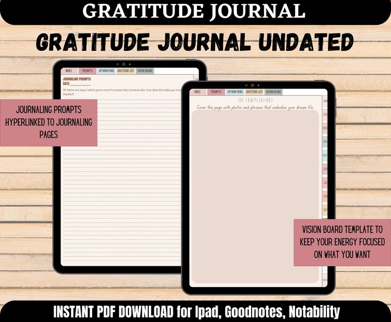 Digital Gratitude Journal Goodnotes Journal Daily Gratitude - Etsy