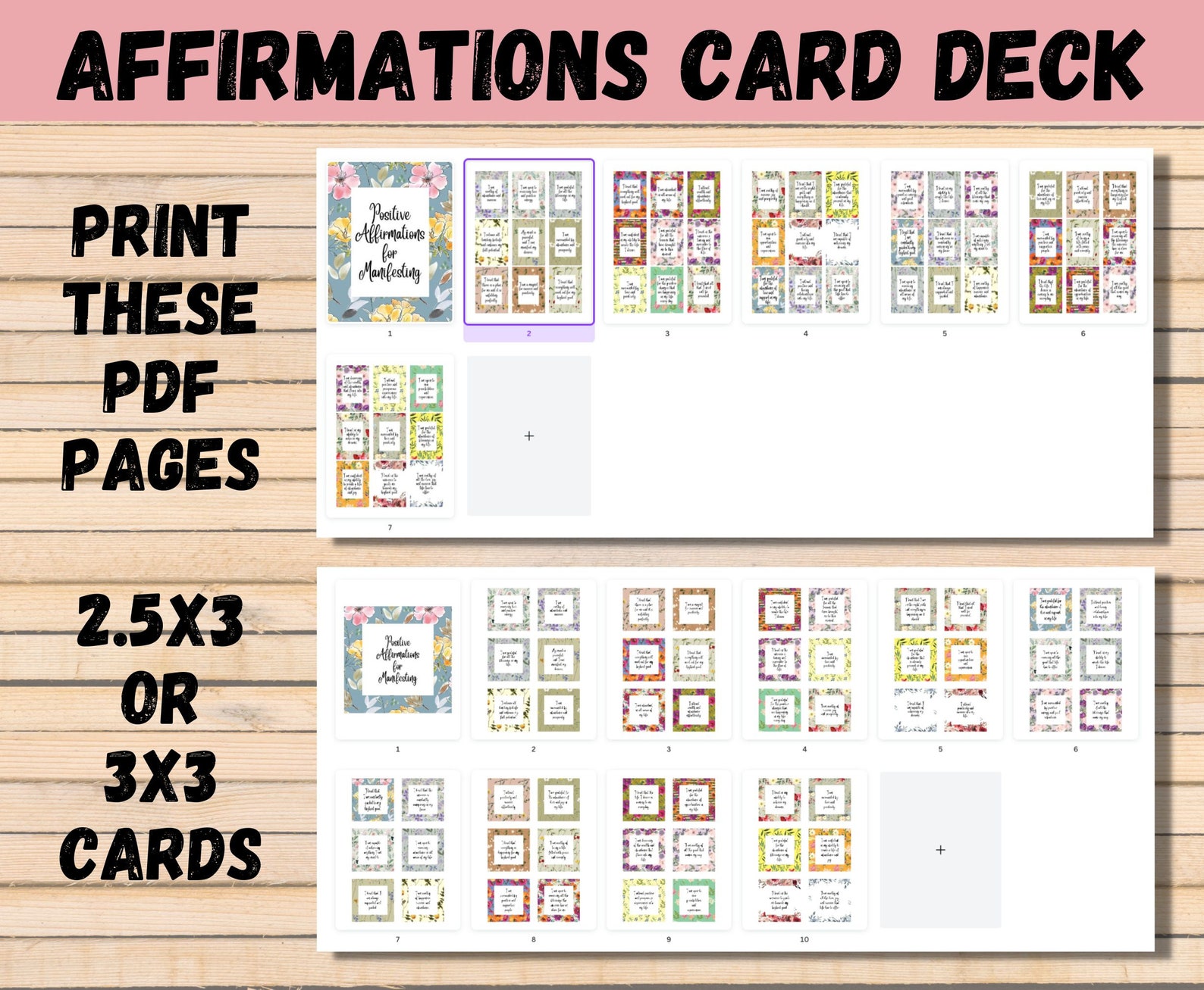 Positive Affirmation Card Deck, Cards for Law of Attraction, Vision ...