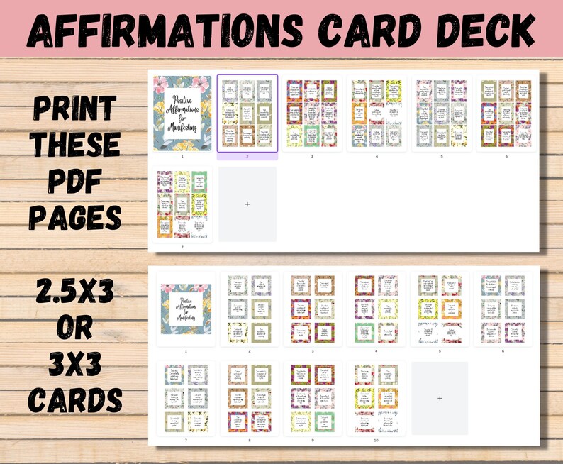 Positive Affirmation Card Deck, Cards for Law of Attraction, Vision ...