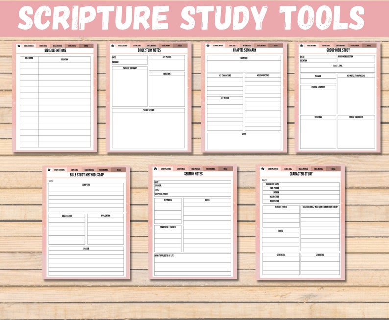 Printable Bible Study Faith Planner, Complete Christian Faith Bible ...