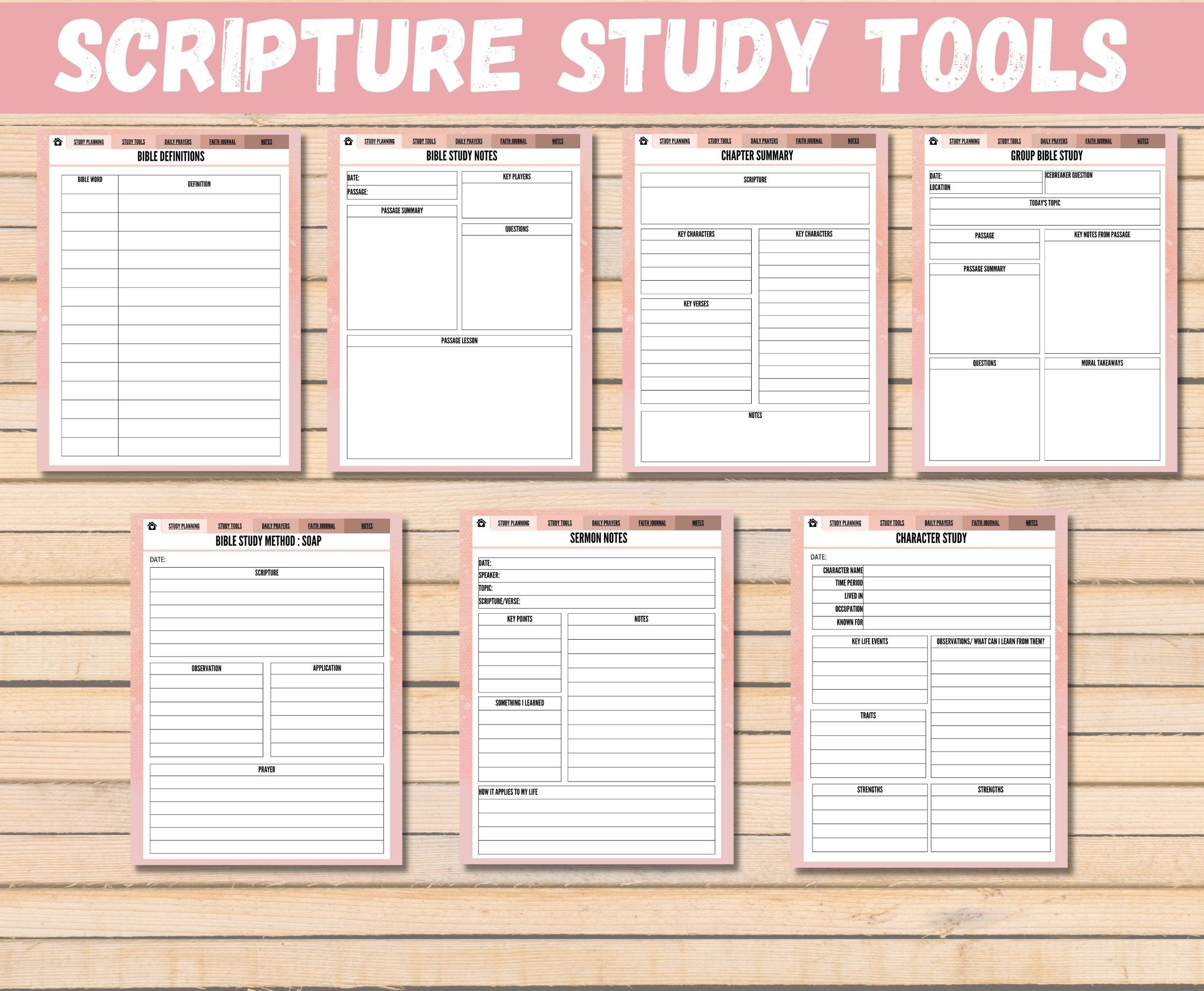 Printable Bible Study Faith Planner, Complete Christian Faith Bible ...