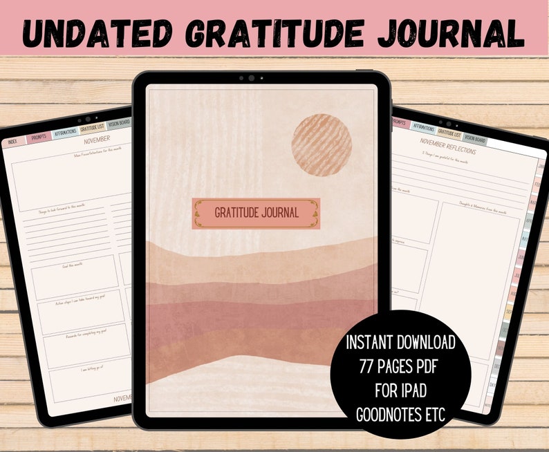 Digital Gratitude Journal, Goodnotes Journal, Daily Gratitude Journal ...
