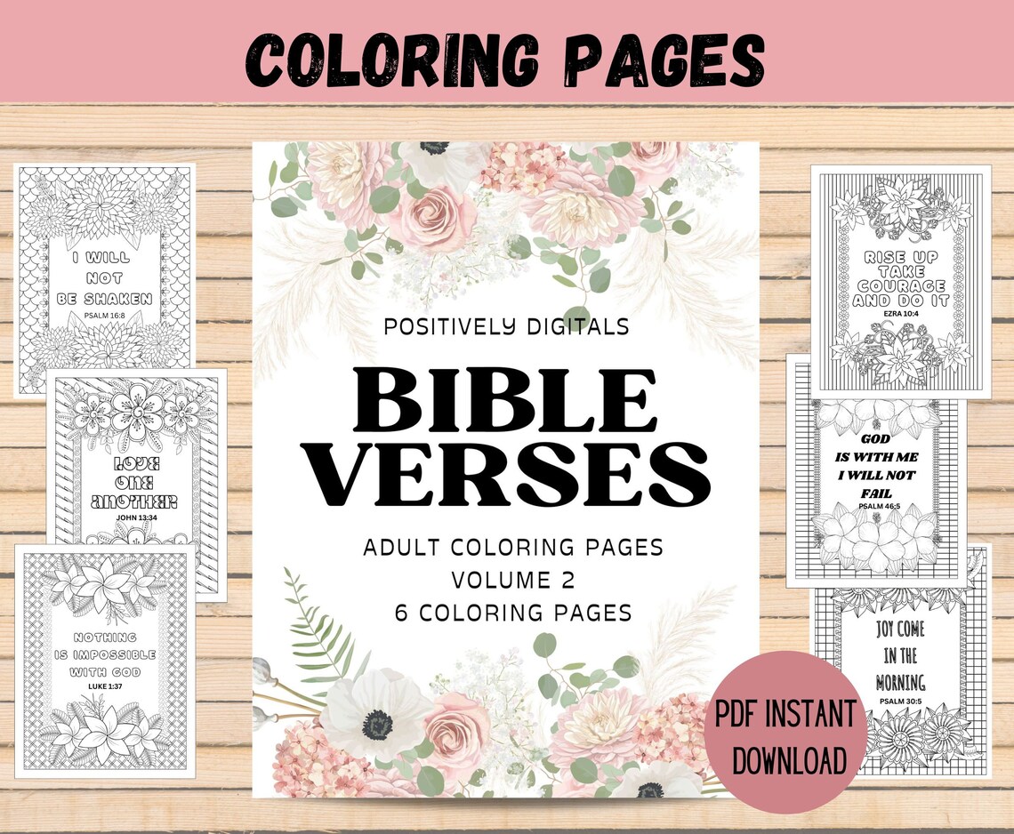 Printable Bible Verse Coloring Pages V2 - Scripture Coloring Sheets for ...