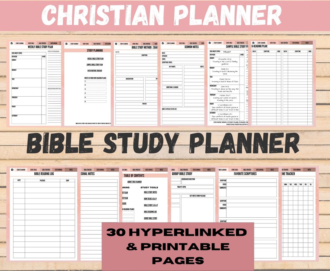 Printable Bible Study Faith Planner, Complete Christian Faith Bible ...