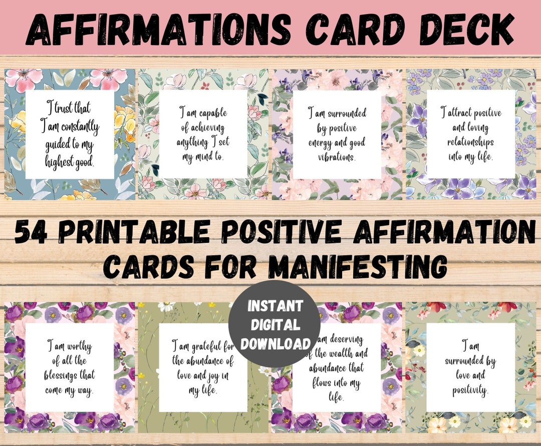 Positive Affirmation Card Deck, Cards for Law of Attraction, Vision ...
