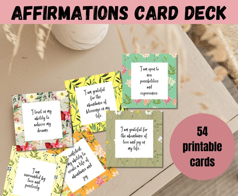 Positive Affirmation Card Deck, Cards for Law of Attraction, Vision ...