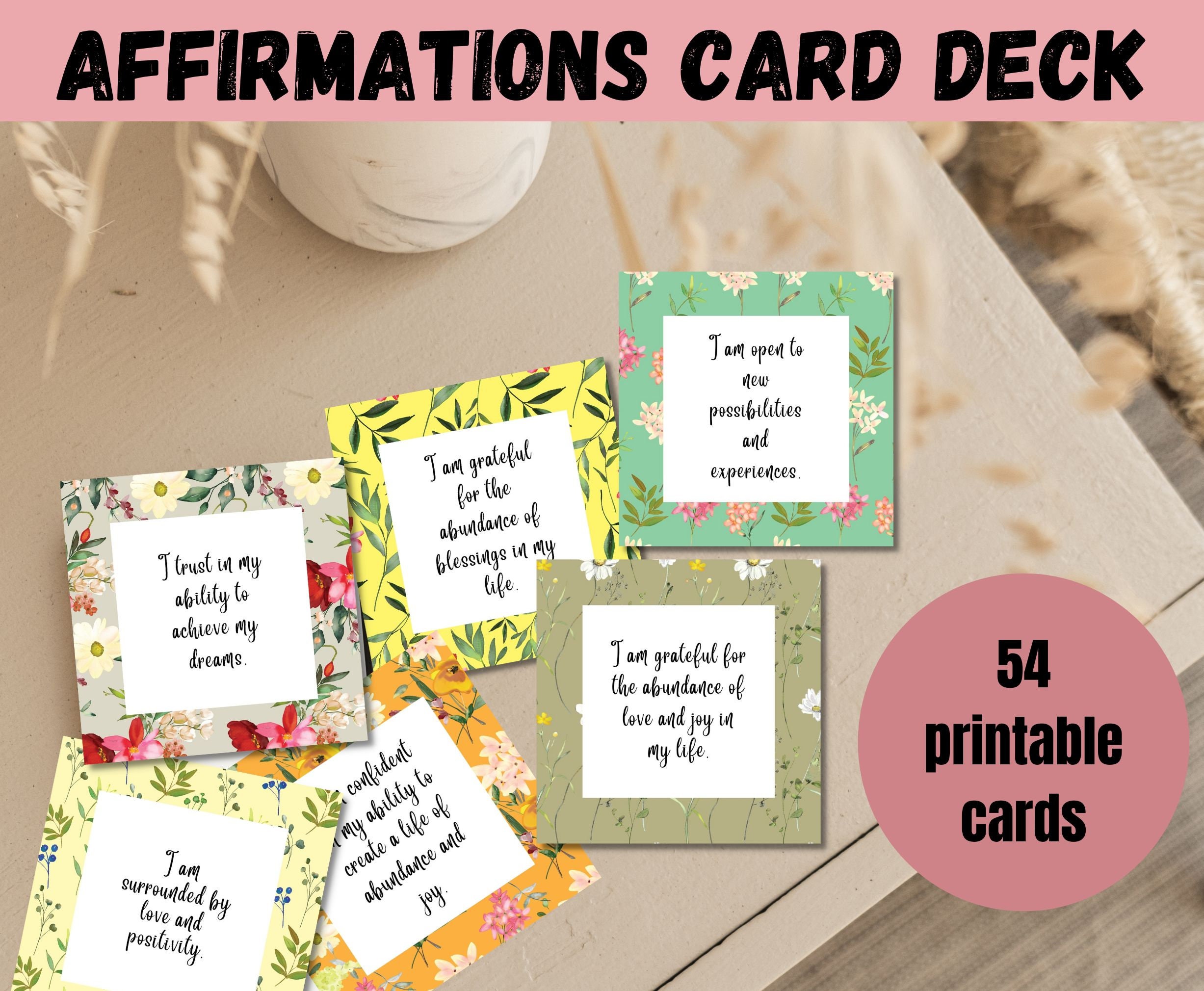 Positive Affirmation Card Deck, Cards for Law of Attraction, Vision ...