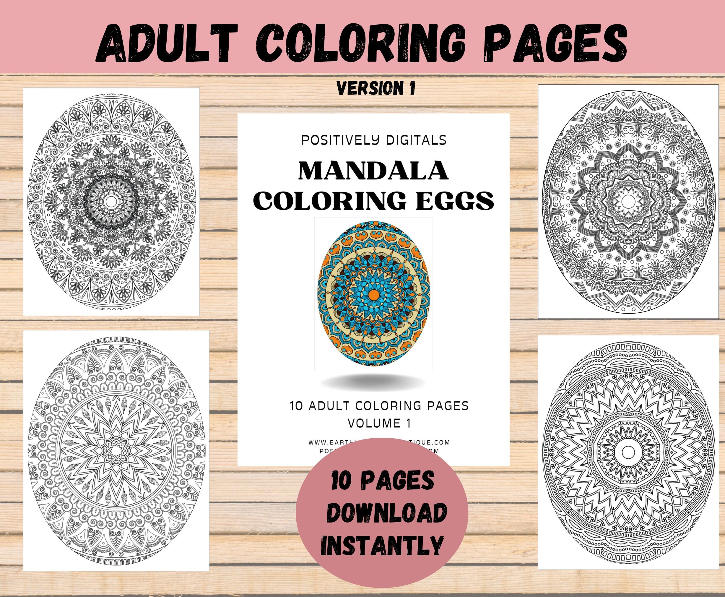 Printable Mandala Easter Egg Coloring Book Pages - Etsy