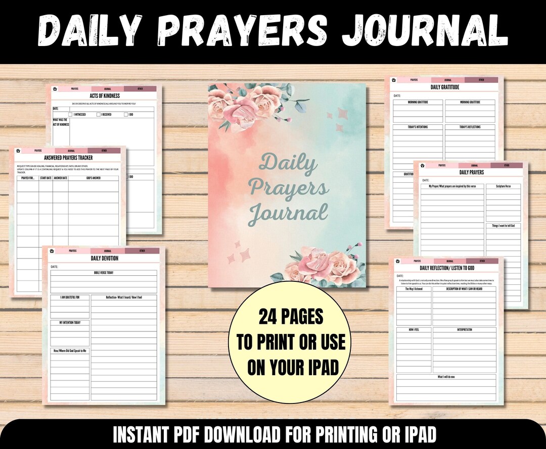 Daily Prayer Journal Printables, Gratitude Journal, Faith Journal ...